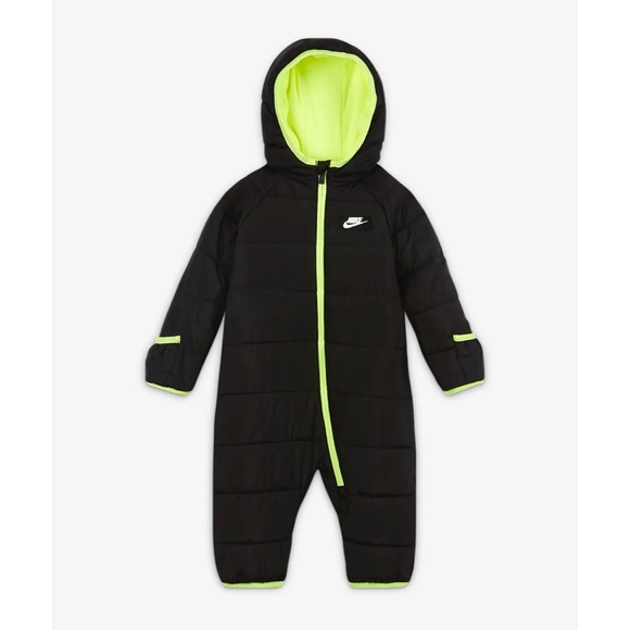 Nike | Jackets & Coats | New Nike Baby Puffer Snowsuit Black Size 3m ...